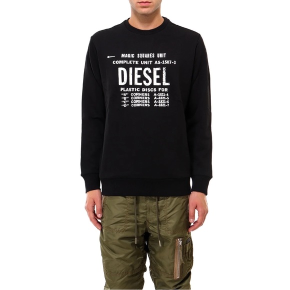 Diesel | Sweaters | Diesel Logo Printed Sweatshirt | Poshmark